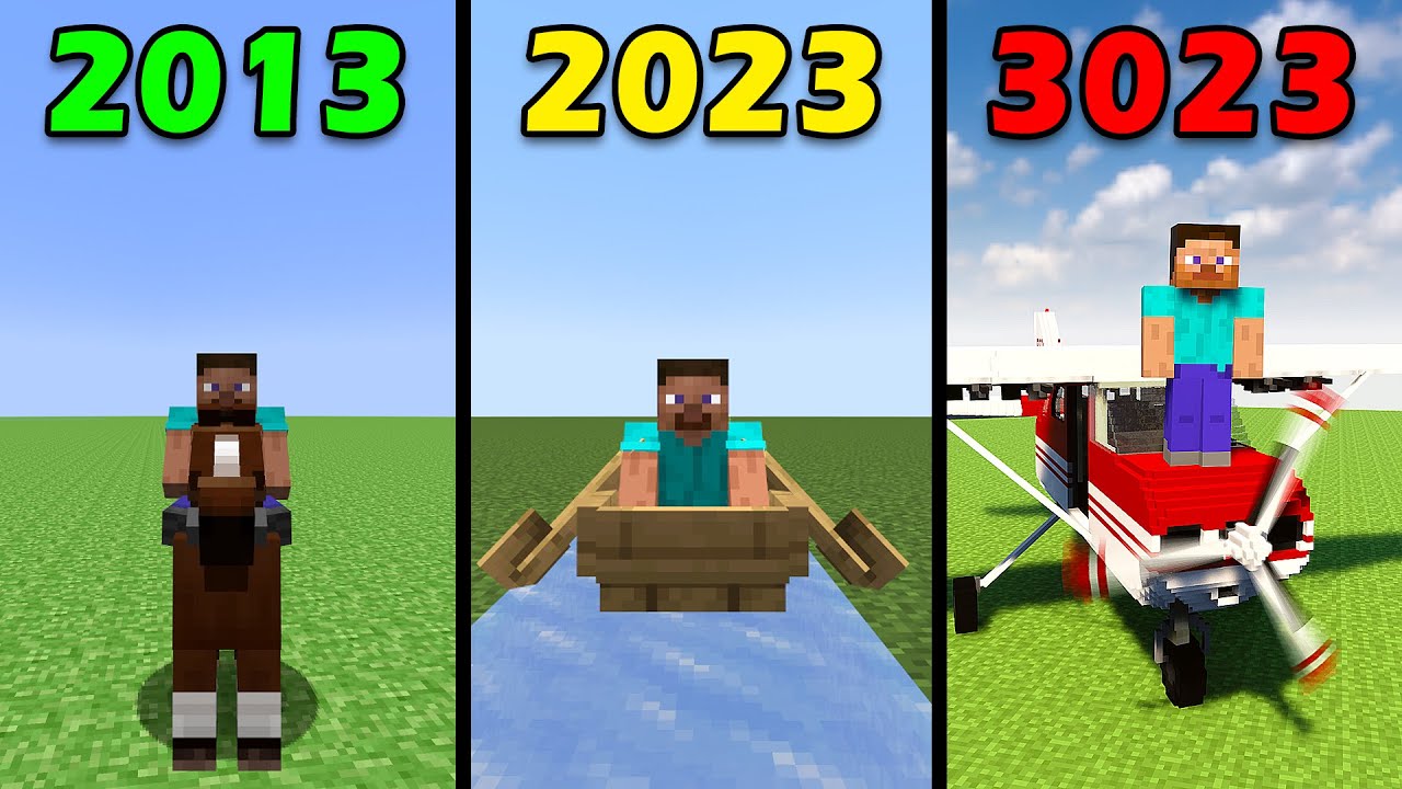 minecraft fastest ways to travel in different years - YouTube