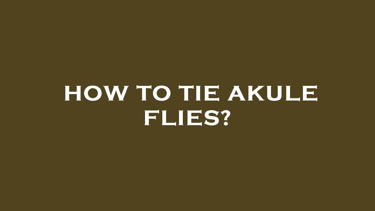 How to tie akule flies? - YouTube