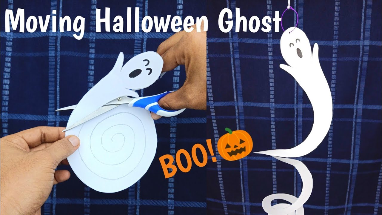 Moving Halloween Ghost With Paper | Halloween Craft DIY | Halloween ...