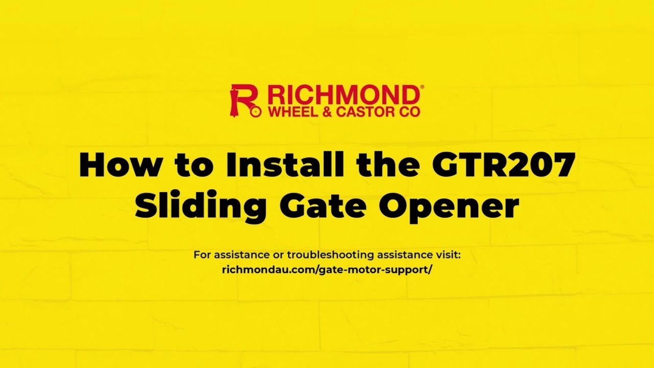 Installing a Richmond GTR207 Low Voltage Automatic Sliding Gate Kit ...