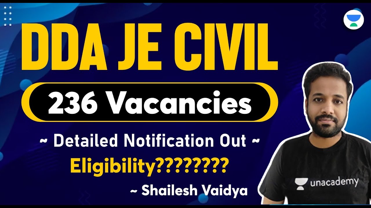 DDA JE - CIVIL - 236 Vacancies Detailed Notification Out - Eligibility ...