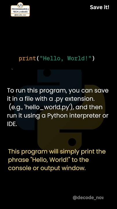 Python Hello World Program Firstprogram Youtube