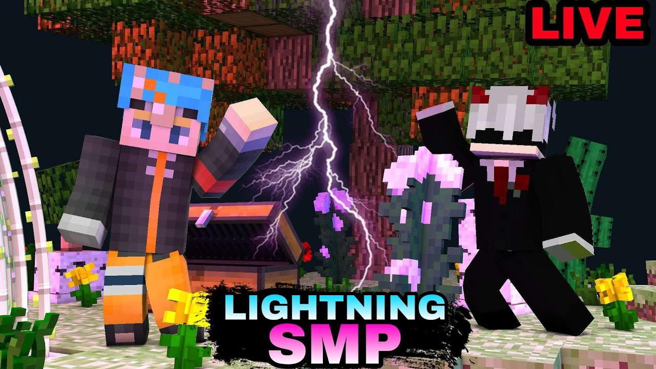 playing minecraft with my friend lightning smp - YouTube