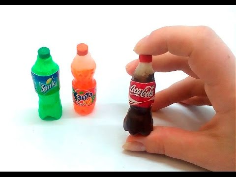 DIY Miniature Coca Cola Bottle Fanta bottle Sprite bottle - YouTube