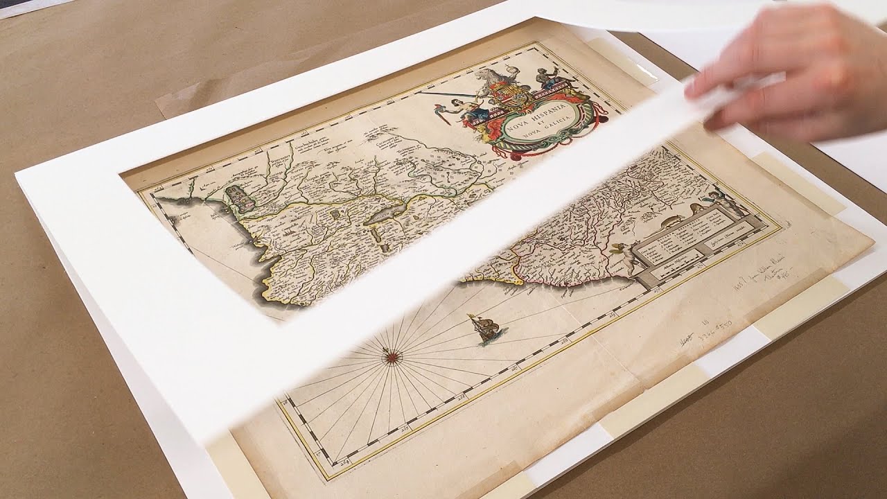 Archival Framing a Map from the 1600s - YouTube