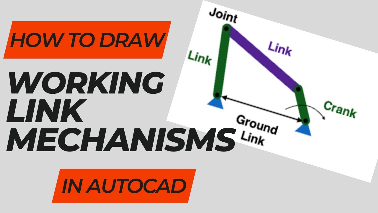 Link mechanism in AutoCAD, part 1 (make your mechanism move) - YouTube