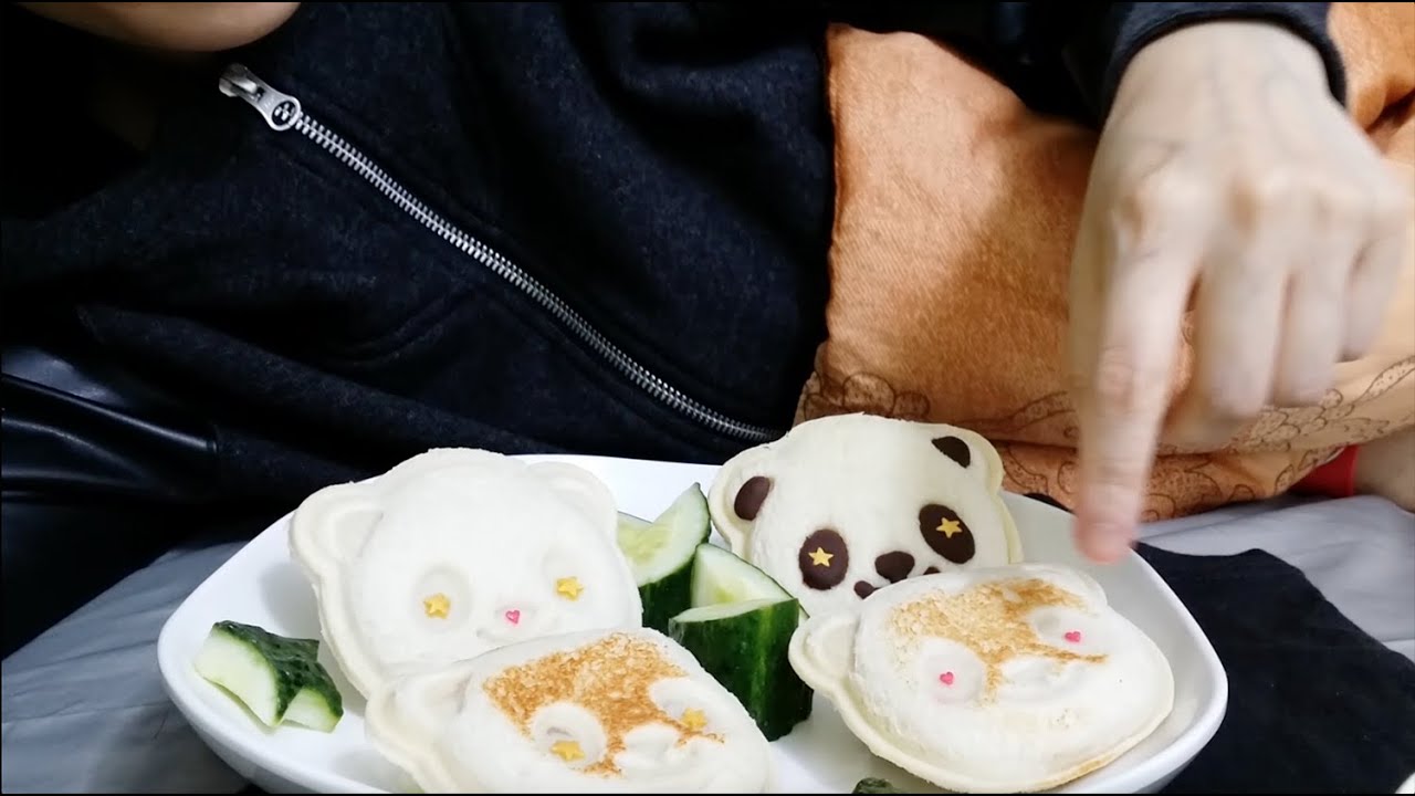 Panda Sandwiches | Cucumbers | Chocolate | Sprinkles : ASMR / Mukbang ...