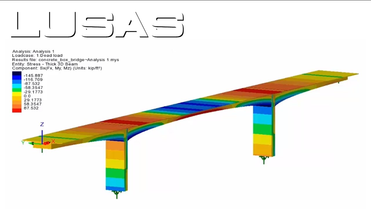 LUSAS modelling and results/reporting overview for a 3-span box ...