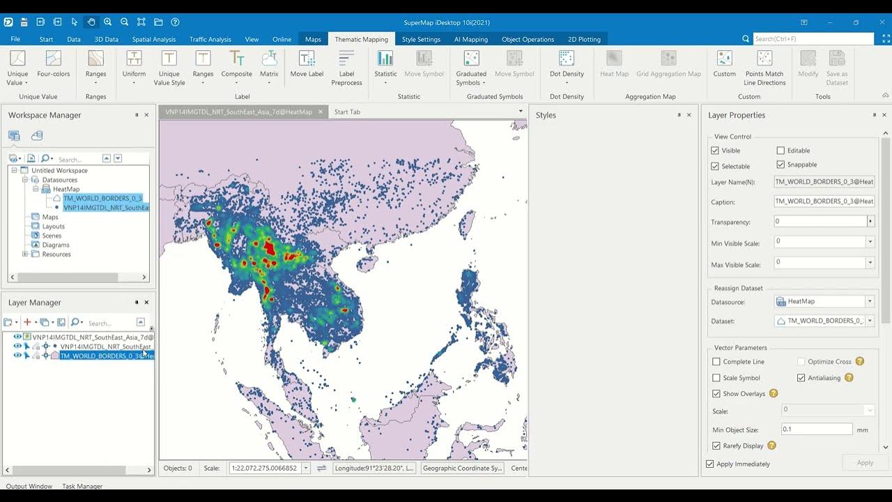 Heat Map Visualization Using SuperMap iDesktop - YouTube