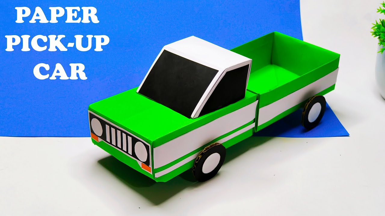 How To Make Paper Toy Vehicles | Origami papercraft Toy Classic Pickup ...