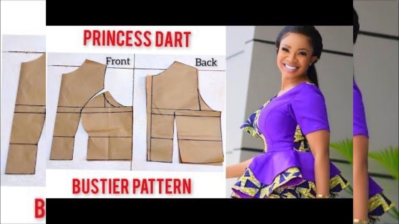 How to draft and cut a princess dart bustier pattern. #beginners # ...
