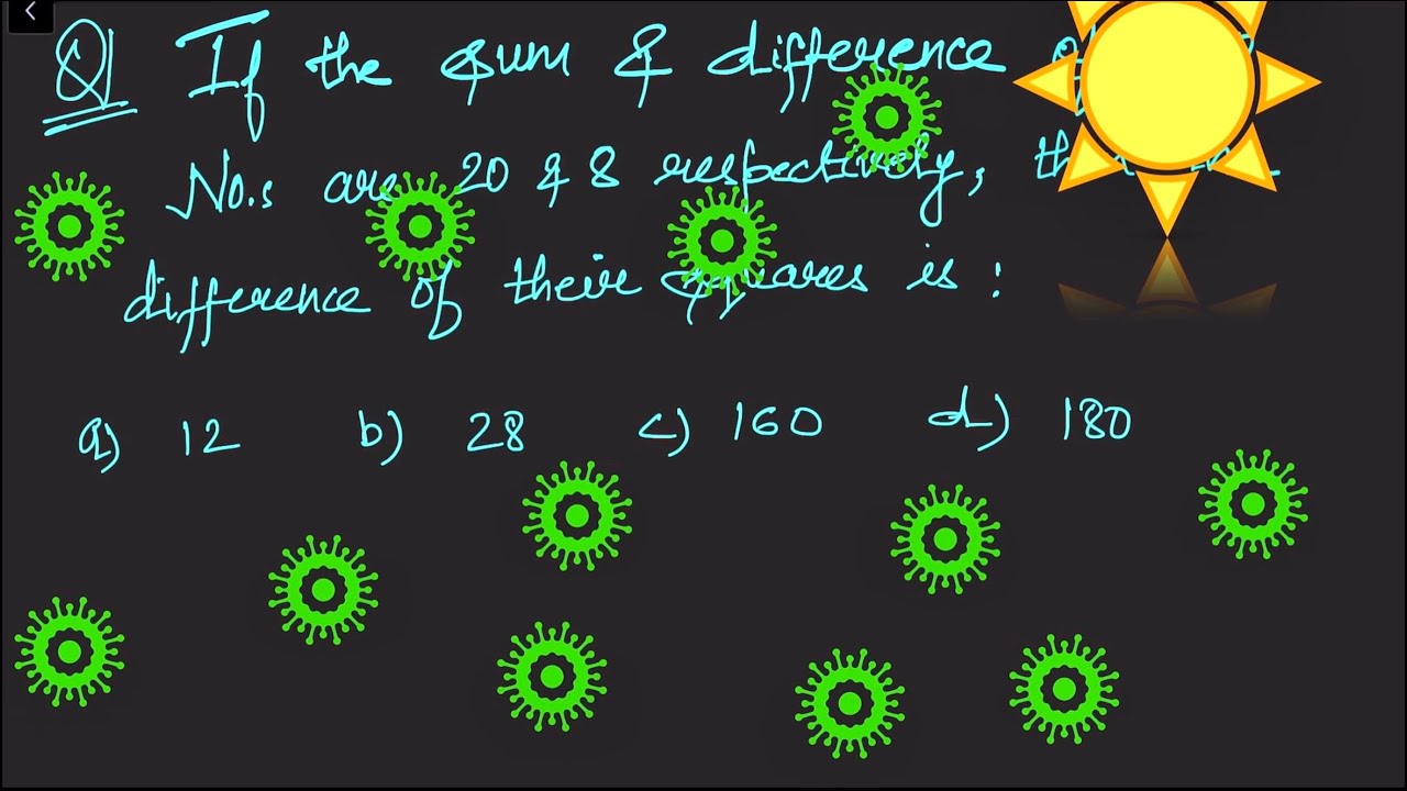Find the difference of their squares 🦥. (#Problems on Numbers) - YouTube