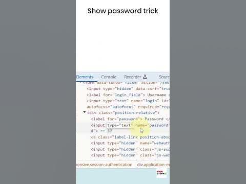 How to show saved passwords using inspect element! #browser #tricks - YouTube