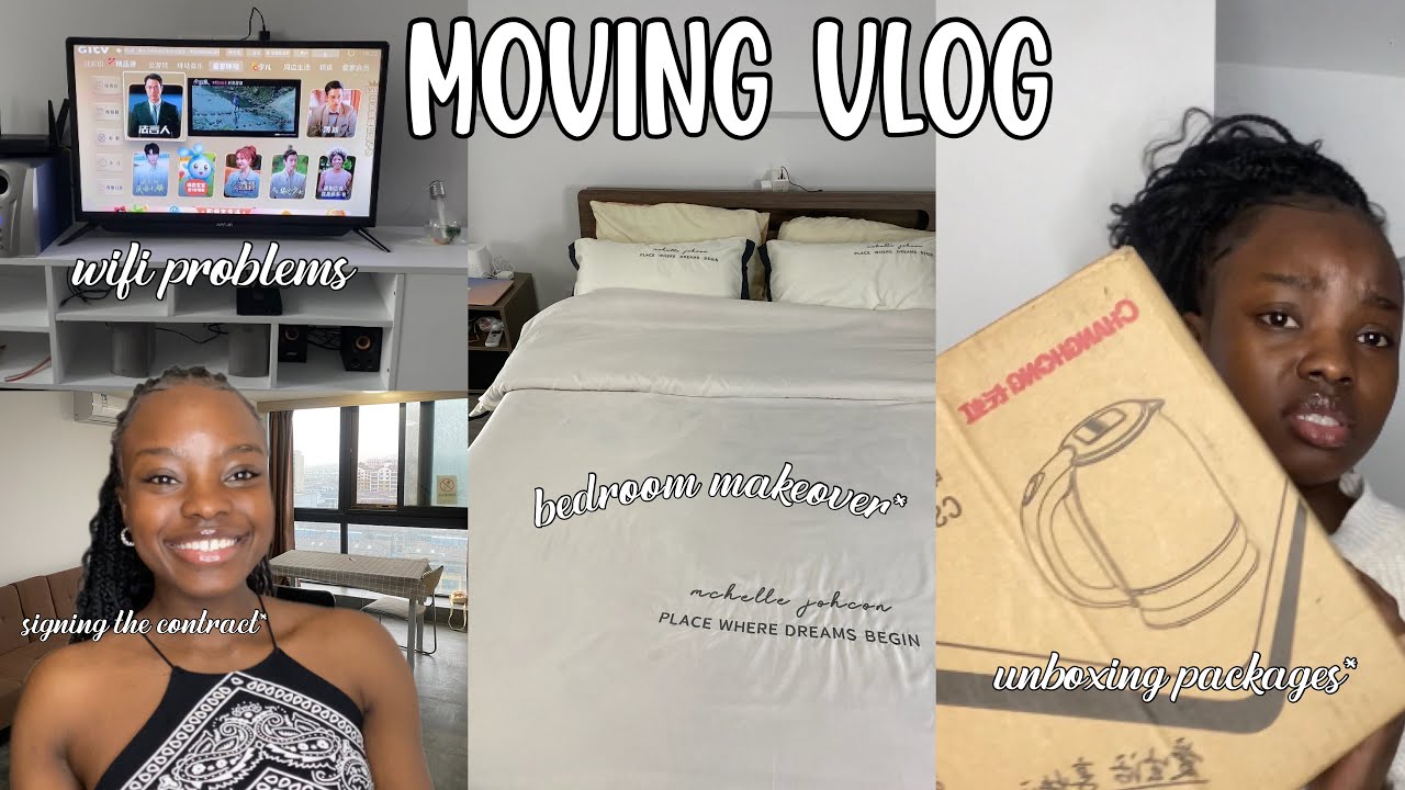 moving Vlog| almost getting scammed, lots of unboxing, wifi problems, new mirror e.t.c - YouTube
