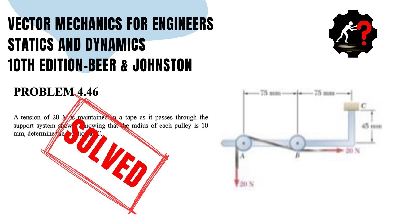 Solved Problem 4.46 | Knowing that the radius of each pulley is 10 mm ...