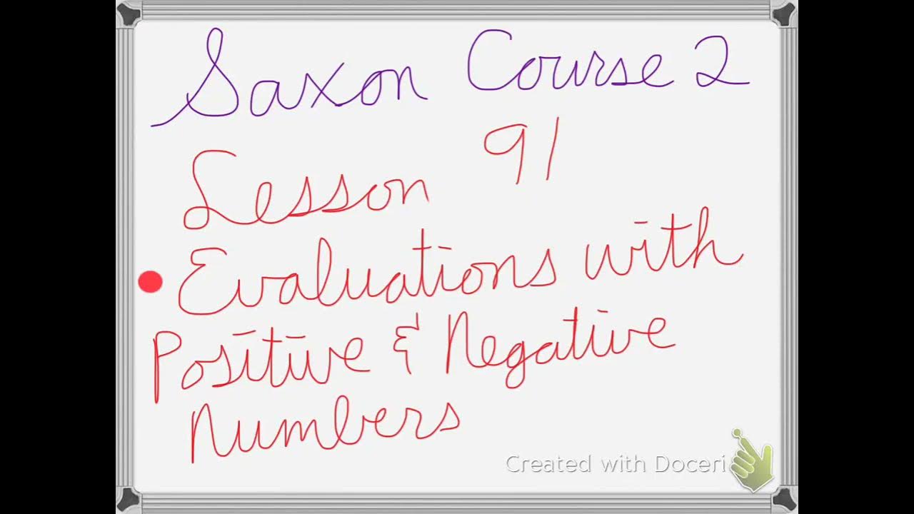 Saxon Course 2 Lesson 91 - YouTube