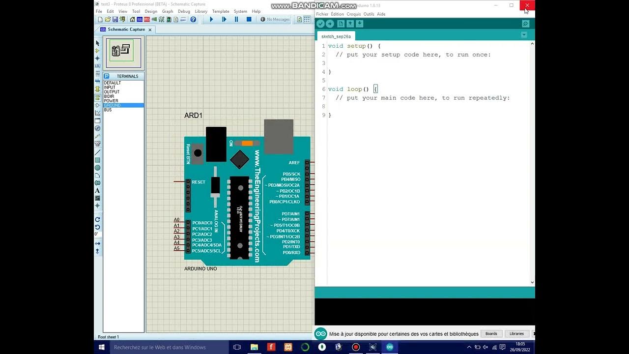 Simulation d'un Ecran (LM016) sur le logiciel PROTEUS avec le langage de ARDUINO - YouTube