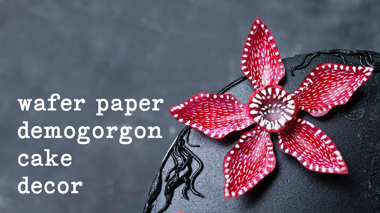 Stranger Things Wafer Paper Demogorgon Cake Decoration Tutorial - YouTube