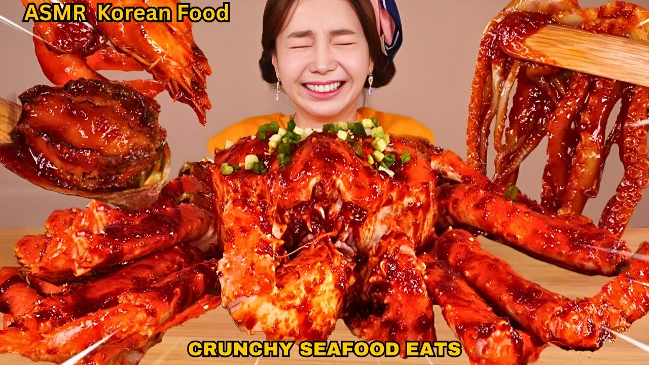 Cooking ASMR Seafood Mukbang | Eating Braised King Crab & Octopus with ...