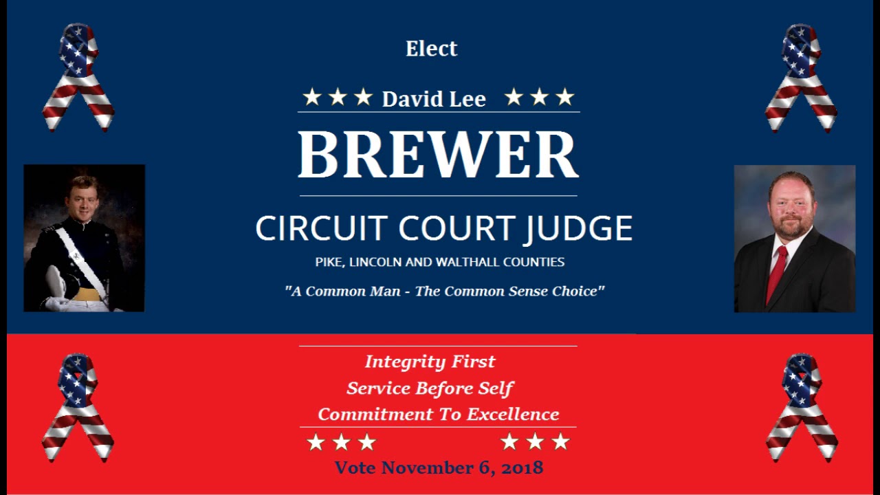 David Lee Brewer for Circuit Court Judge - Ad - 2018 - YouTube