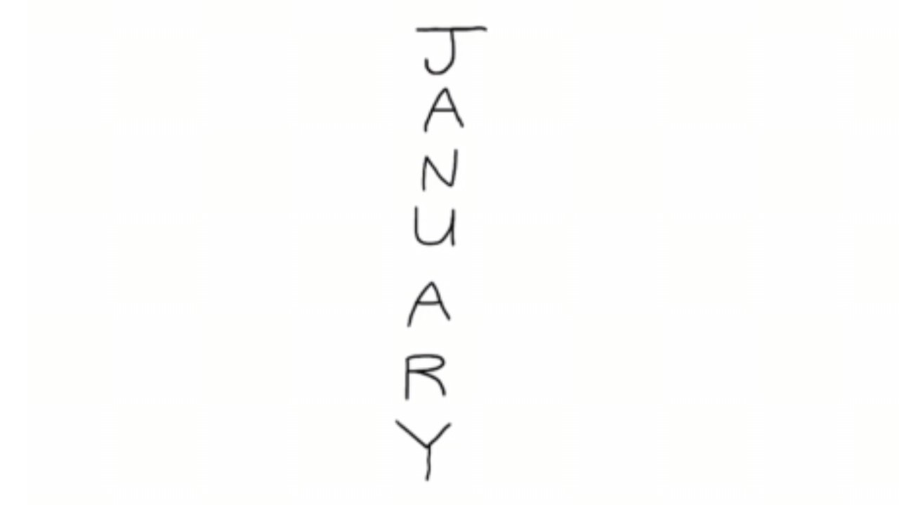 How to turn the word January into a cartoon drawing (super easy) - YouTube