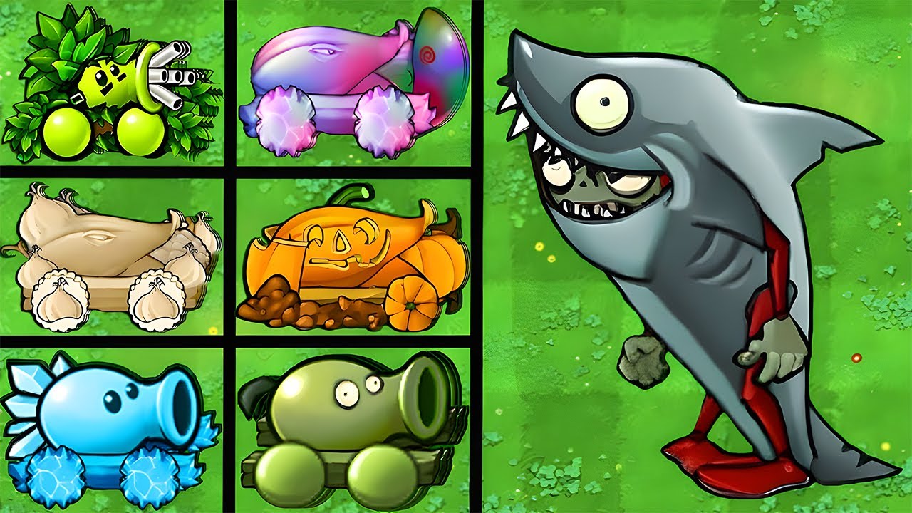 PVZ 1 Hybrid Challenge | Shark Zombie Vs All Hybrid Cannons + EXTRA ...