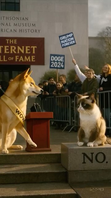 Doge vs Grumpy Cat 🐶😾 #aibattle #aishorts - YouTube