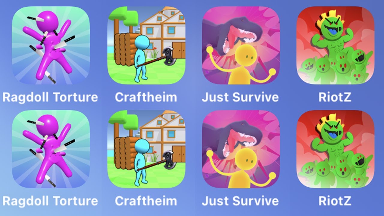 Ragdoll Torture, Craftheim, Just Survive, RiotZ Mobile Color Game ASMR ...