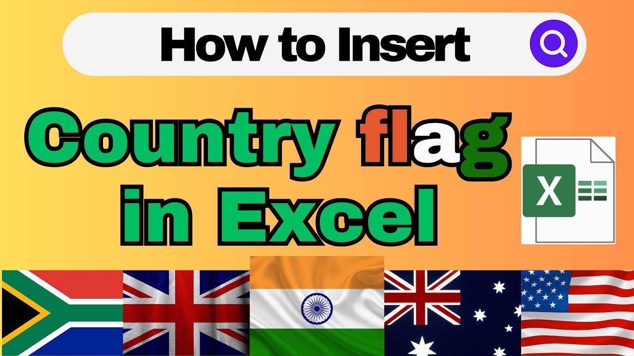 Insert Country FLAG in Excel | Enhance Ur Skills - YouTube