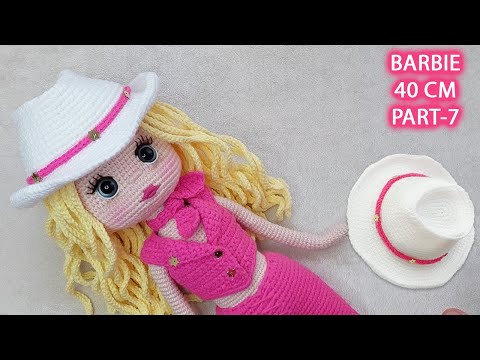 Amigurumi Barbie bebek 40 cm Part 7 Kovboy Şapkası yapımı(Subtitulos en Español)