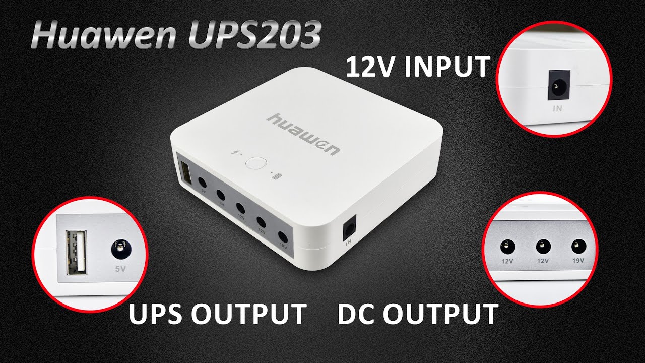 5V/9V/12V/19V DC MINI UPS with Multiple Voltage Outputs - UPS203 - YouTube