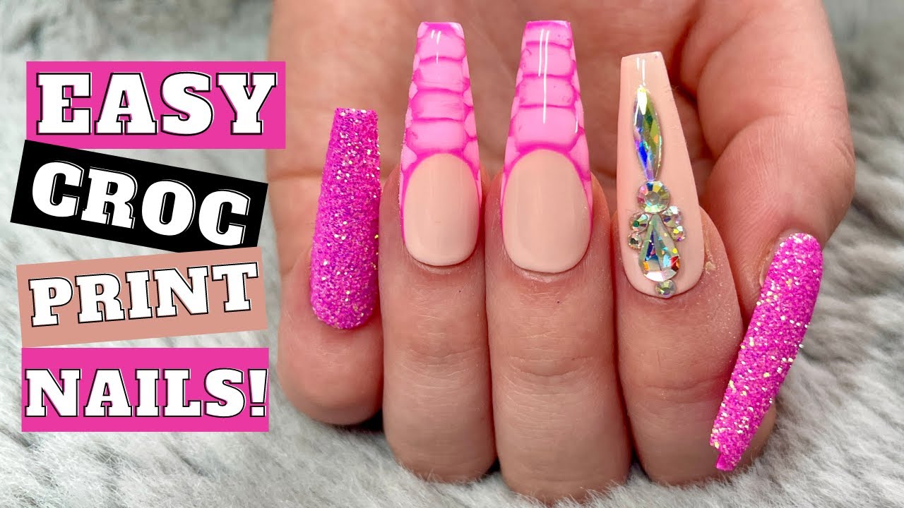 HOW TO EASY CROCODILE PRINT NAILS| NAIL TUTORIAL| PRESS ON NAILS| SUGARED NAILS| MAKARTT| FRENCH ...