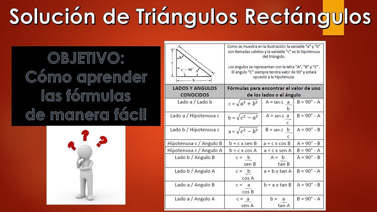 Solución de Triángulos rectángulos. Obtener fórmulas de manera fácil ...