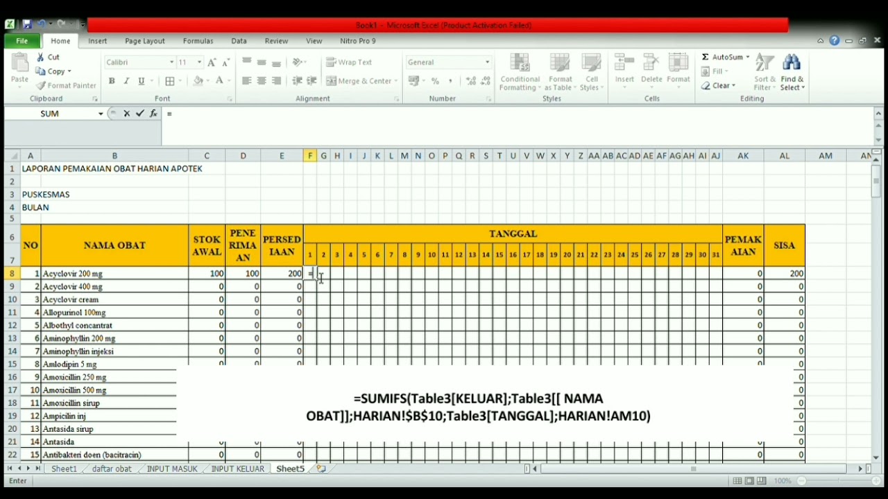 Membuat rekapan laporan harian diexcel dengan mudah || LAPORAN HARIAN ...