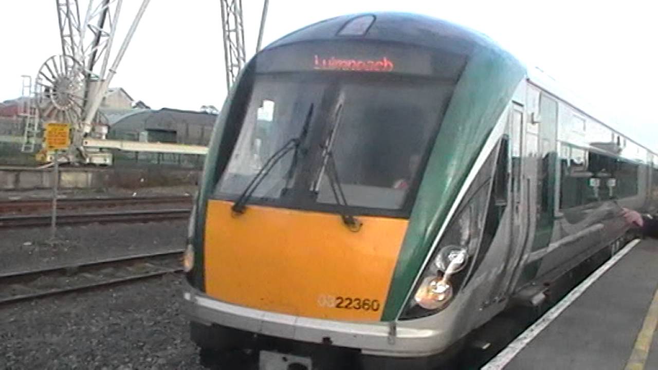 IE class 22000 number 22360/22260 arrives at Limerick - YouTube