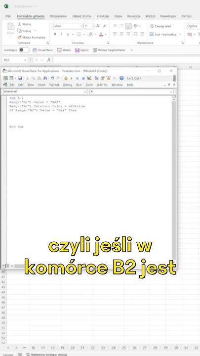Jak napisać makro VBA część 3 If then #if #excel #then #vba #makro #makra #excel #msoffice - YouTube