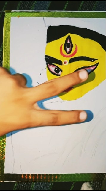 Sherawali Man ki drawing pili Murti ki Ambe Man ki drawing Murti ki ...