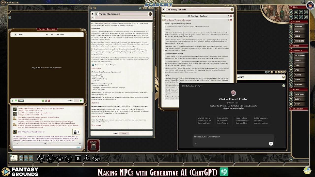 Creating NPCs with Chat GPT in Fantasy Grounds VTT| All Rule Sets | FG v 4.6.5 - YouTube