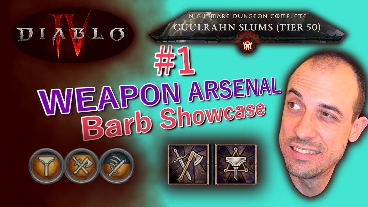 WEAPON ARSENAL Barb Level 100 Push Build Showcase Diablo 4 - YouTube