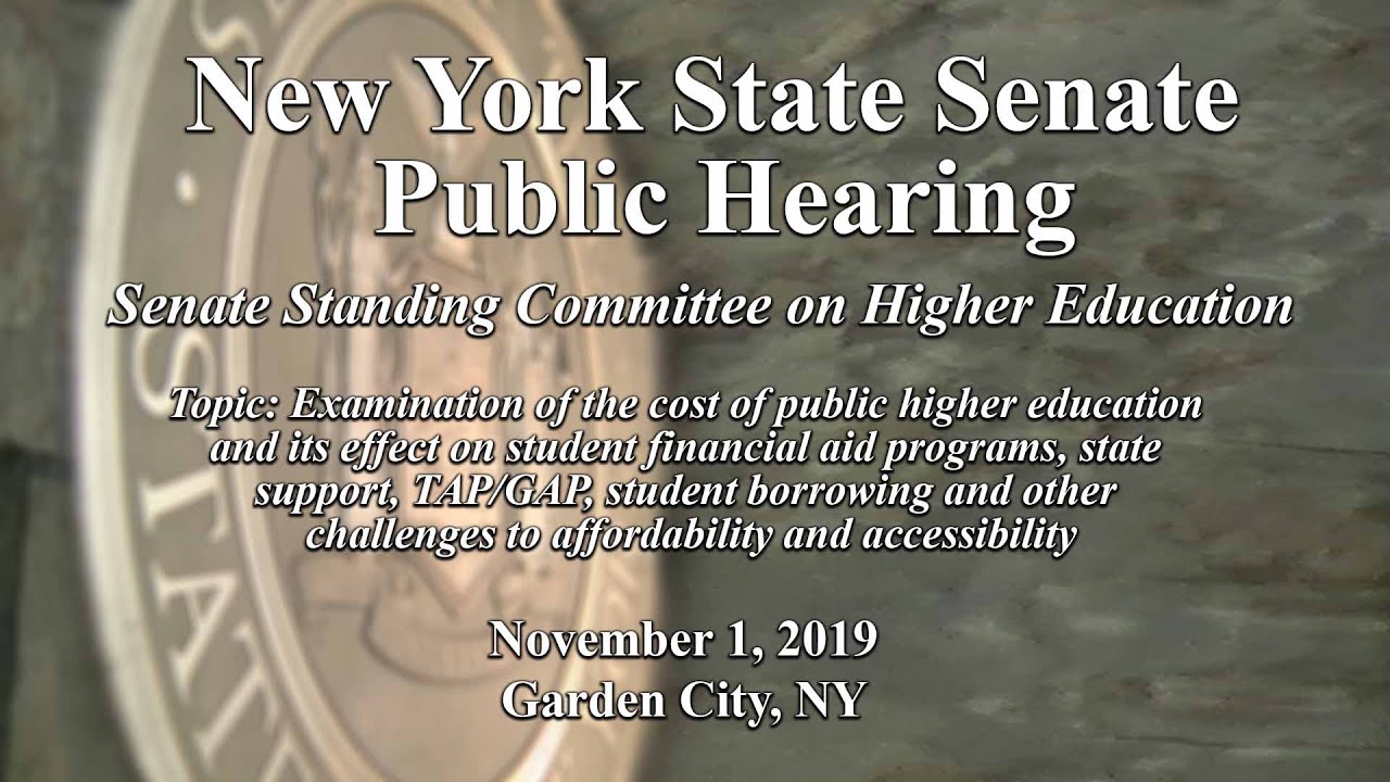 Senate Standing Committee on Higher Education Public Hearing - 11/1/19 ...