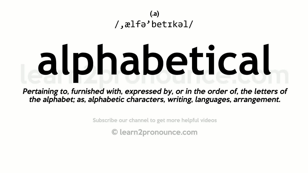 Pronunciation of Alphabetical | Definition of Alphabetical - YouTube
