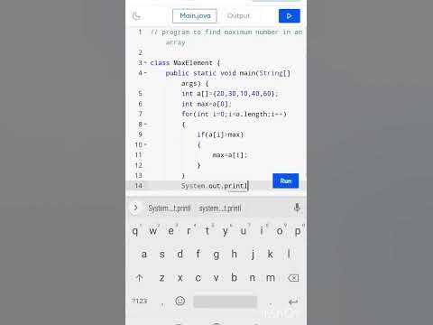 Max element in an array Java program #codingguru #youtubeshorts 😎 - YouTube