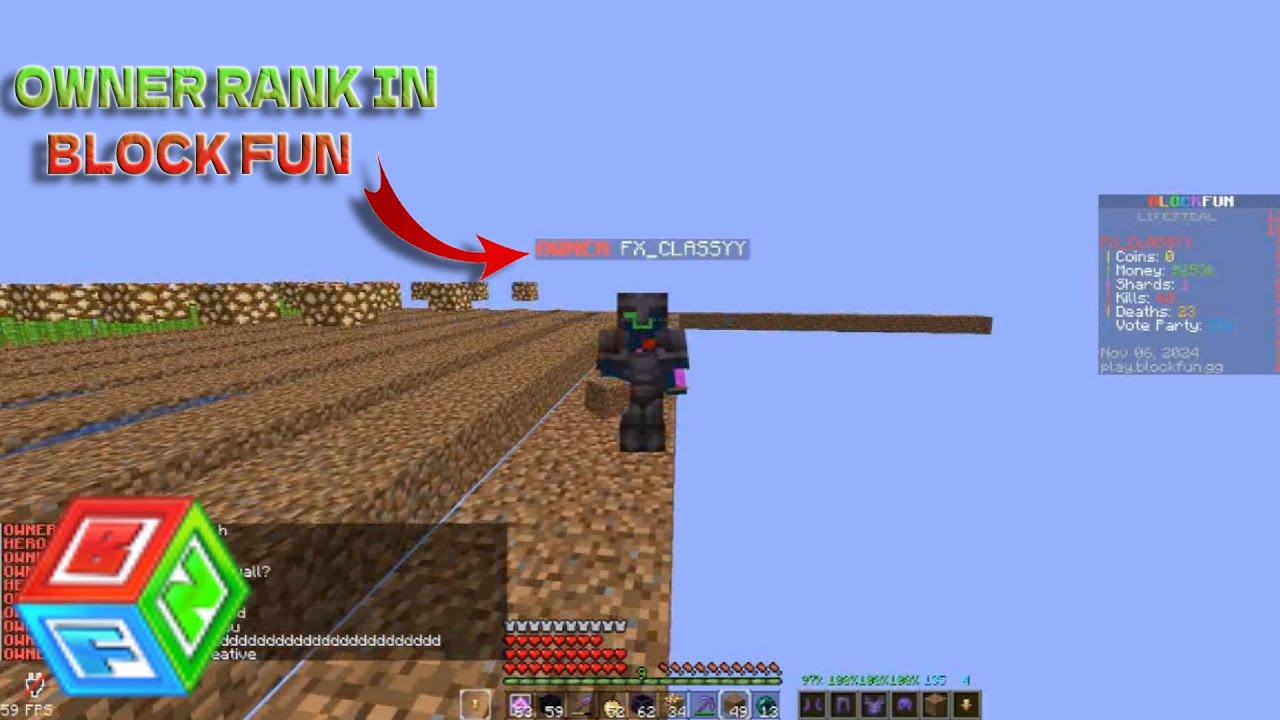 HOW I GOT OWNER RANK IN BLOCK FUN - YouTube