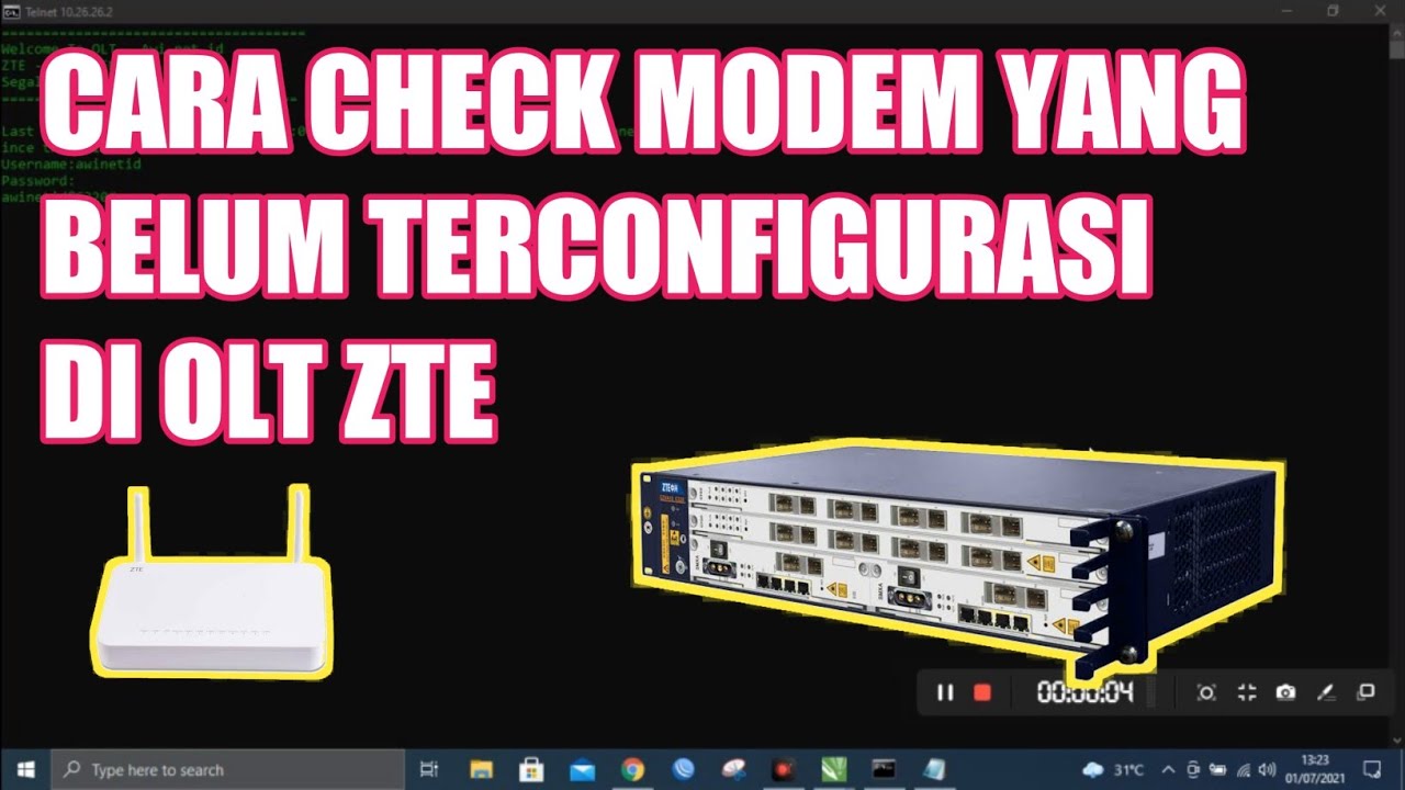 CARA CHECK MODEM YANG BELUM TERCONFIGURASI DI OLT ZTE - YouTube