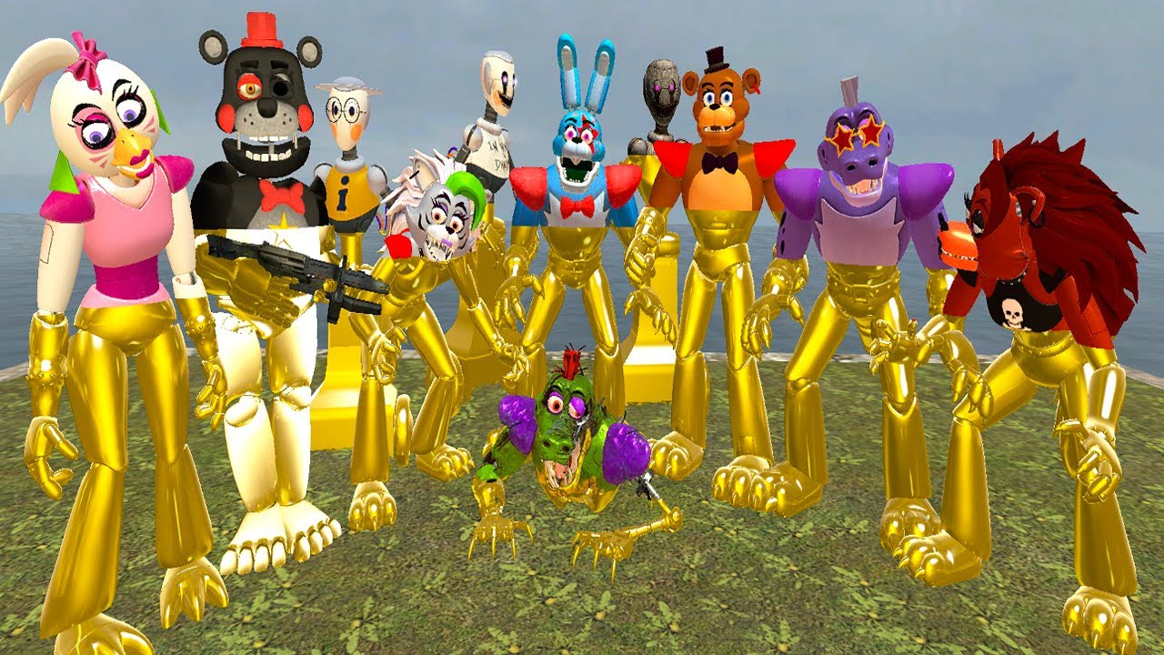 NEW FNAF Security Breach TURNING ALL MY ANIMATRONICS INTO GOLD STATUES ...