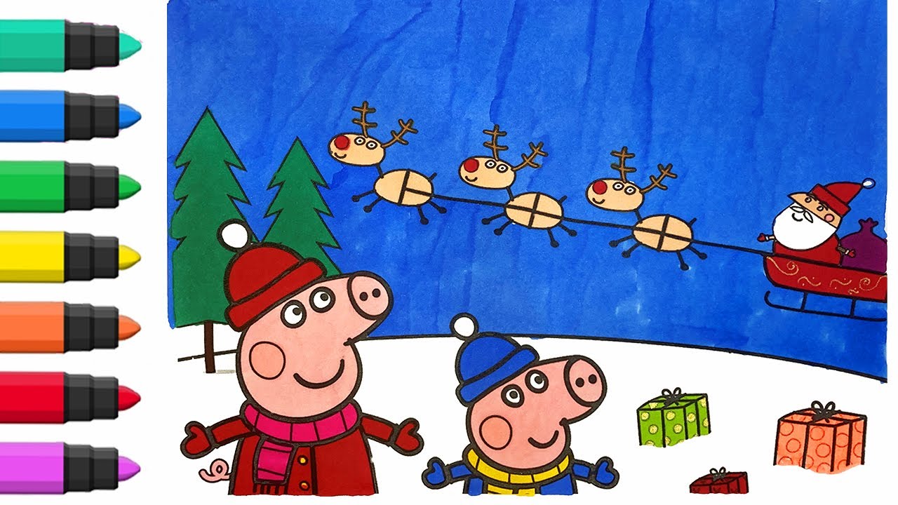 Peppa Pig Christmas Eve - Peppa Pig Coloring Book Compilation For Kids ...