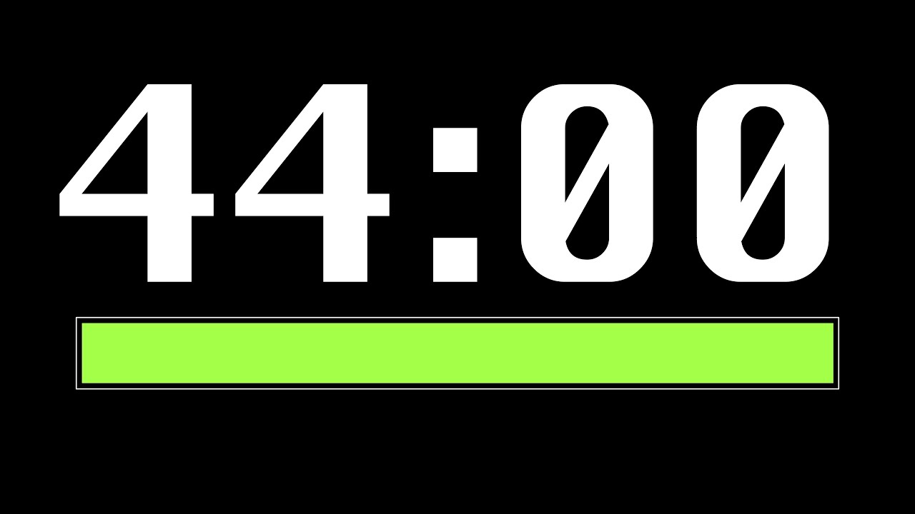 44 Minute Timer [ Progress Bar ] - 4K 60 FPS - YouTube
