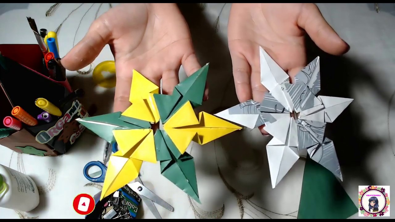 Como Hacer Una Estrella Ninja Origami Shuriken de 6 puntas - YouTube