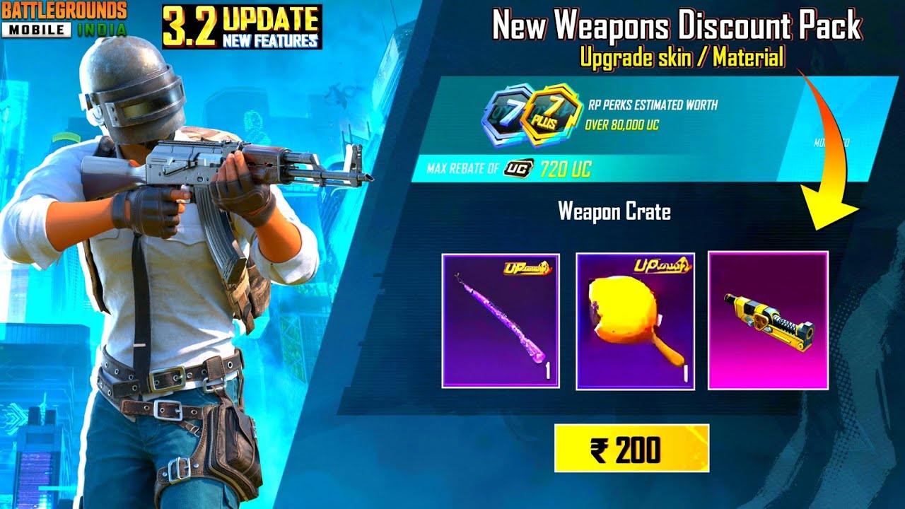 BGMI UPGRADE MAX GUN ₹200 ONLY | BGMI 3.2 UPDATE EVENT | HOW TO GET ...