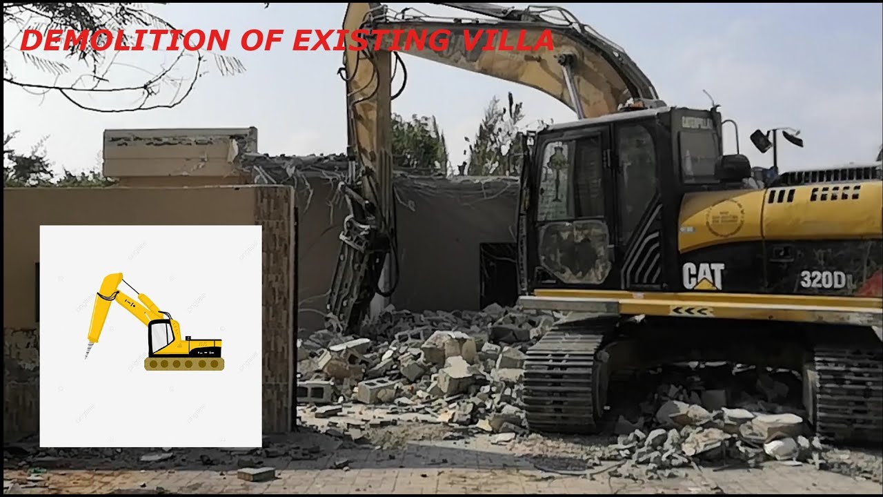 Demolition of existing old villa - YouTube